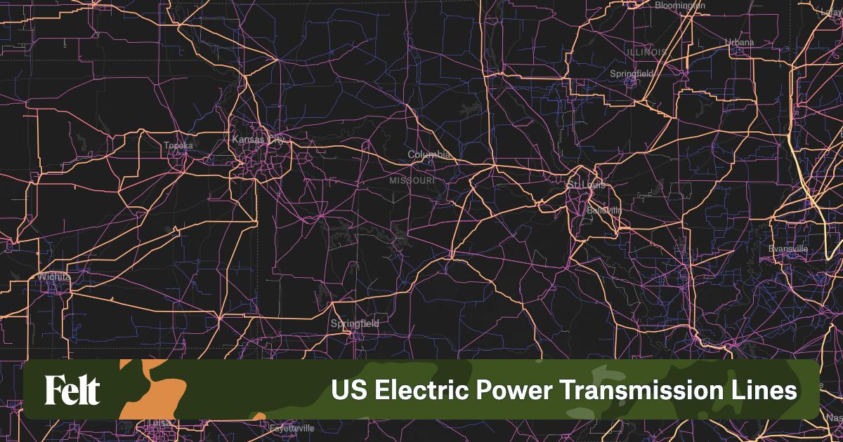 US Electric Power Transmission Lines in Missouri
