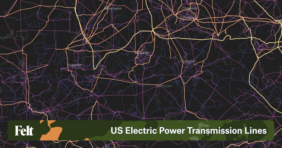 US Electric Power Transmission Lines in Kentucky