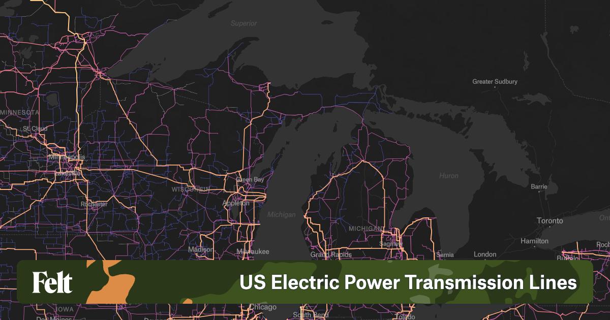 US Electric Power Transmission Lines in Michigan