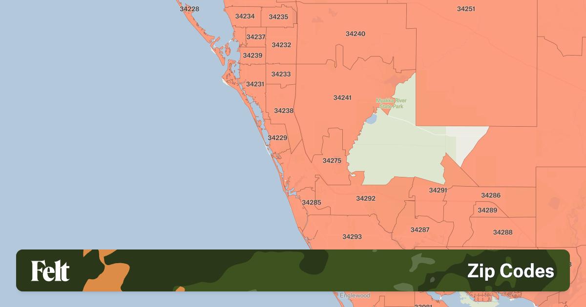 ZIP Codes in Sarasota County, Florida