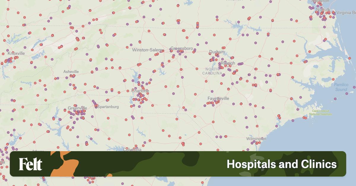 Hospitals and clinics in North Carolina