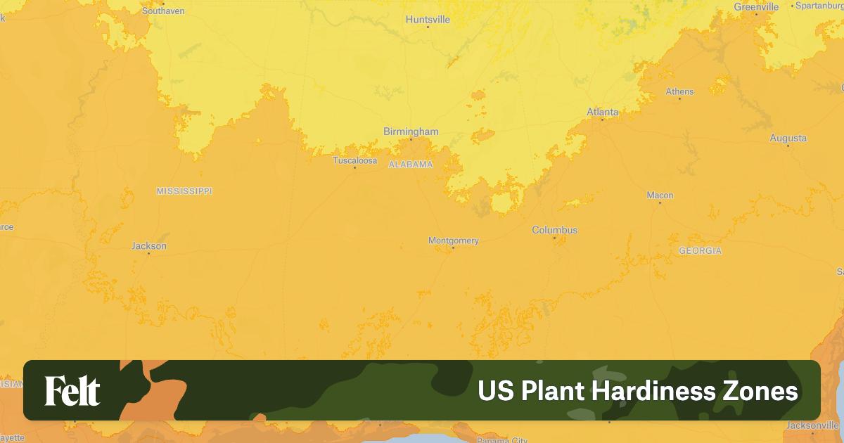 Plant Hardiness Zones in Alabama