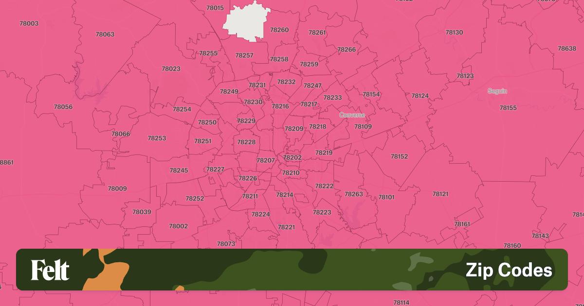 ZIP Codes in Bexar County, Texas