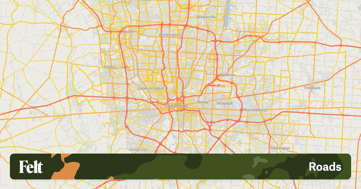 Roads in the city of Columbus, Ohio