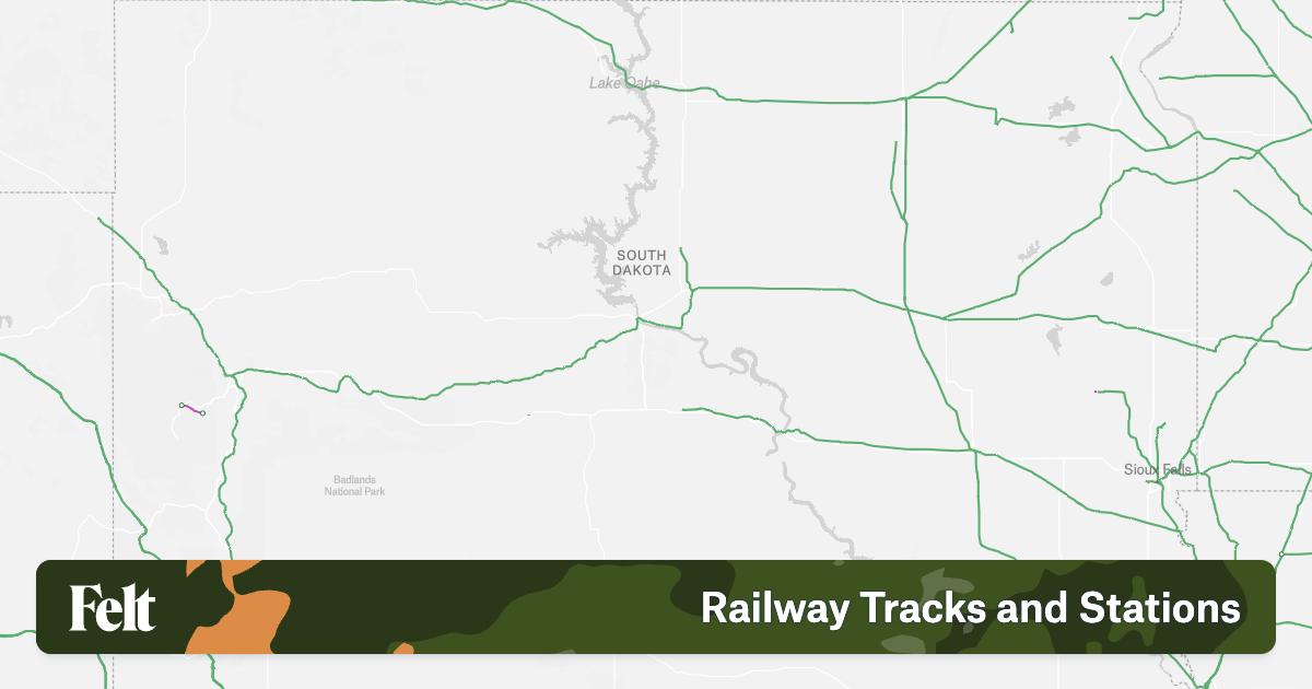 Railway Tracks and Stations in South Dakota