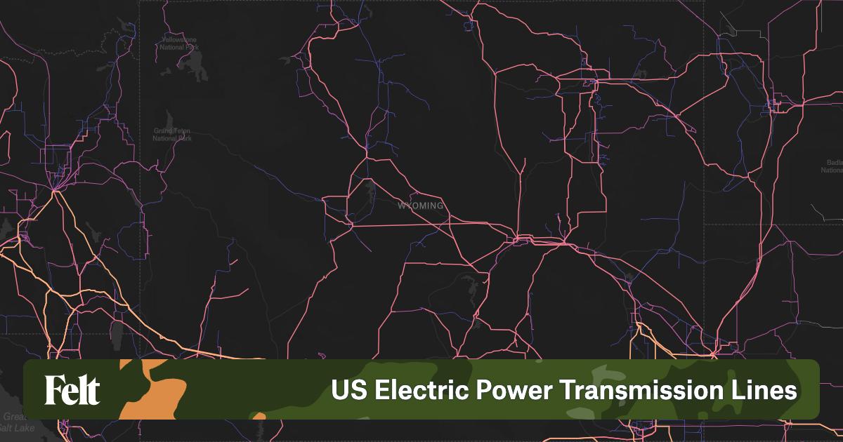 US Electric Power Transmission Lines in Wyoming