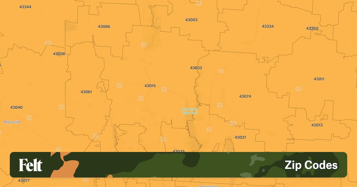 ZIP Codes in Delaware County, Ohio
