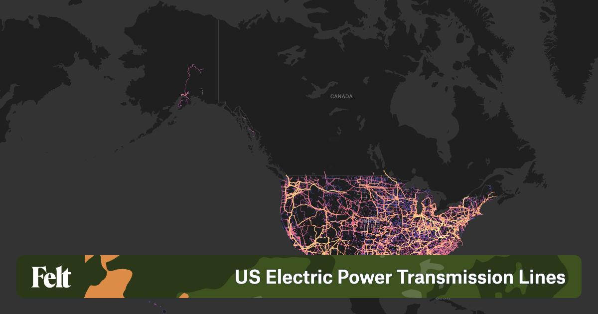 US Electric Power Transmission Lines in the United States