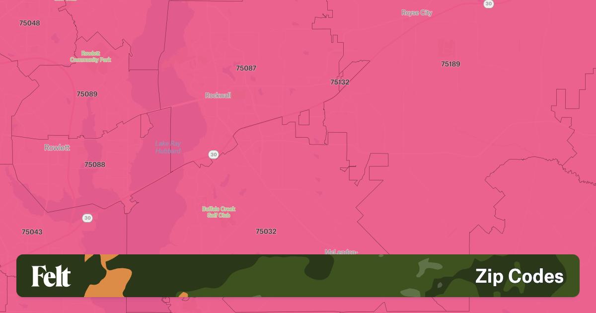 ZIP Codes in Rockwall County, Texas