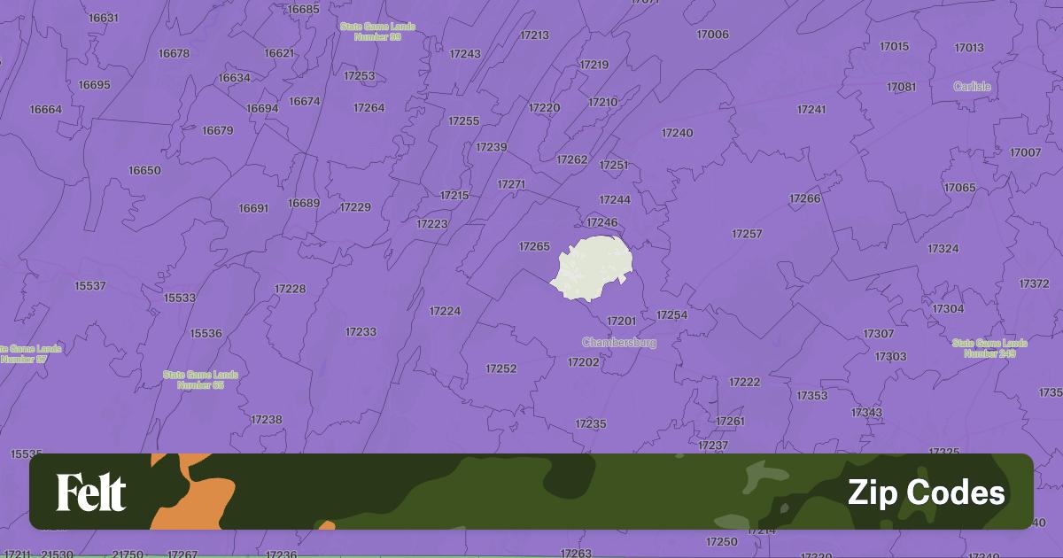 ZIP Codes in Franklin County, Pennsylvania